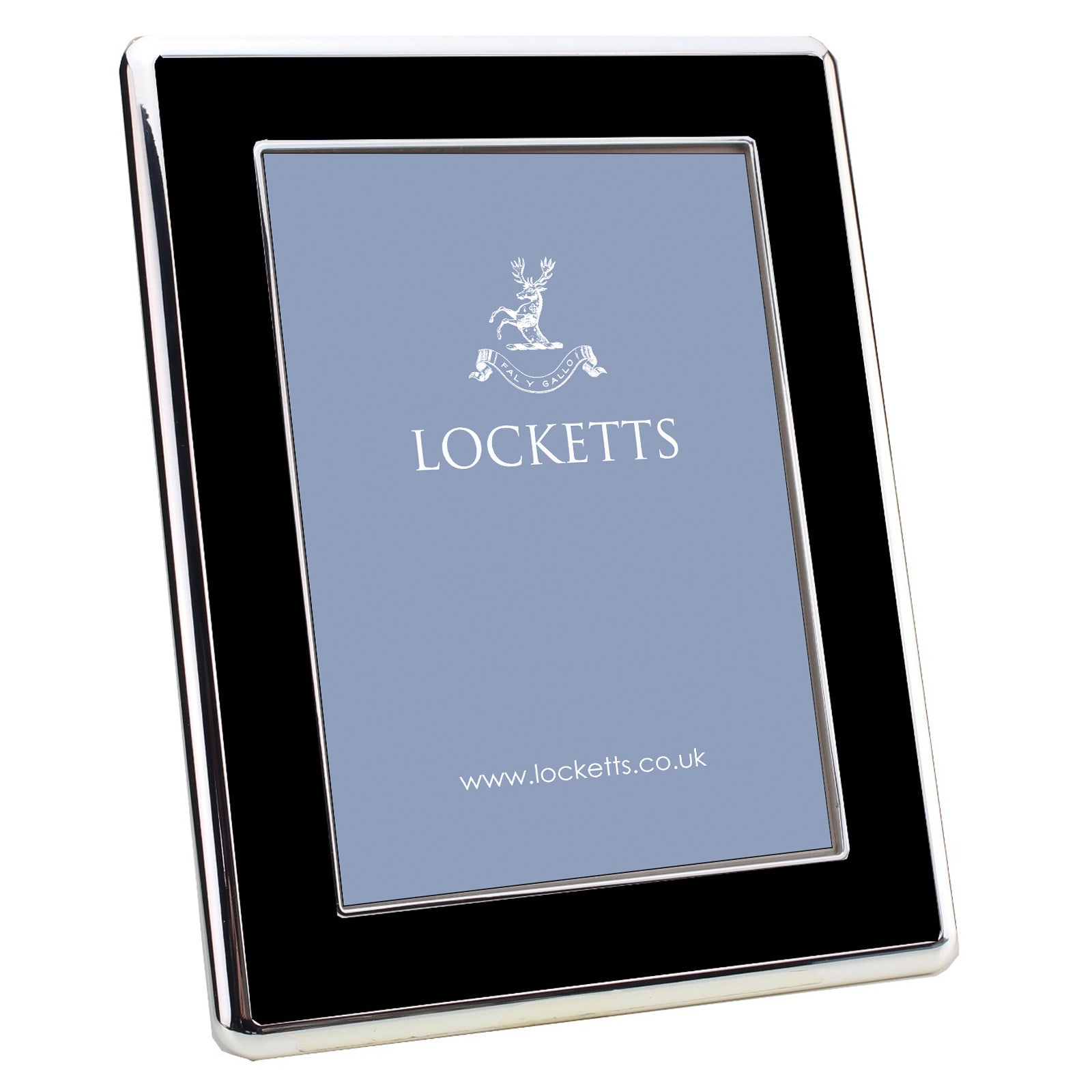 Black Enamel Silver Curve Frame – Locketts