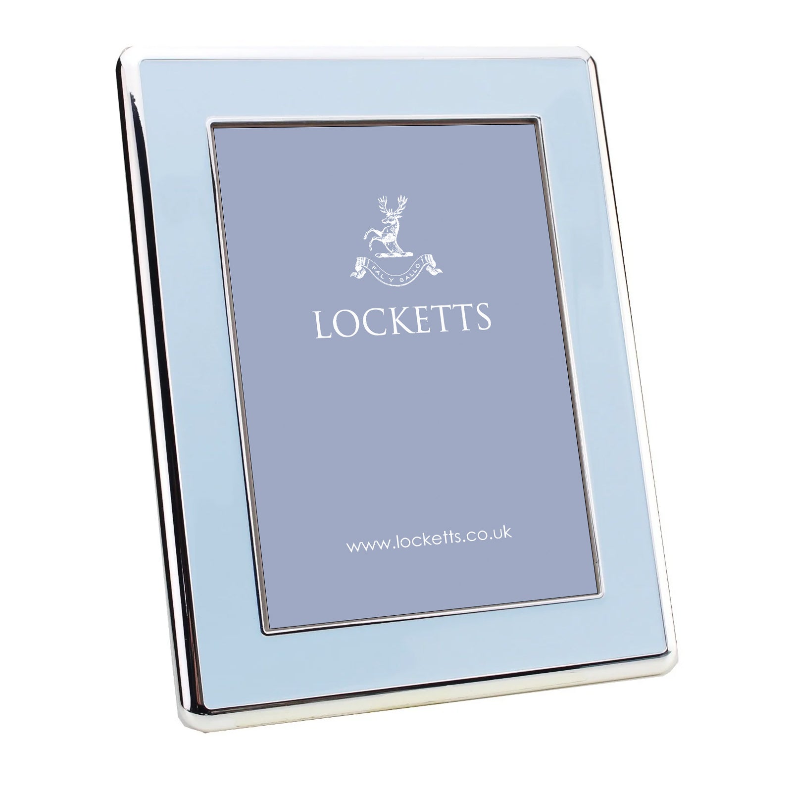 Powder Blue Enamel & Silver Curve Frame | Locketts